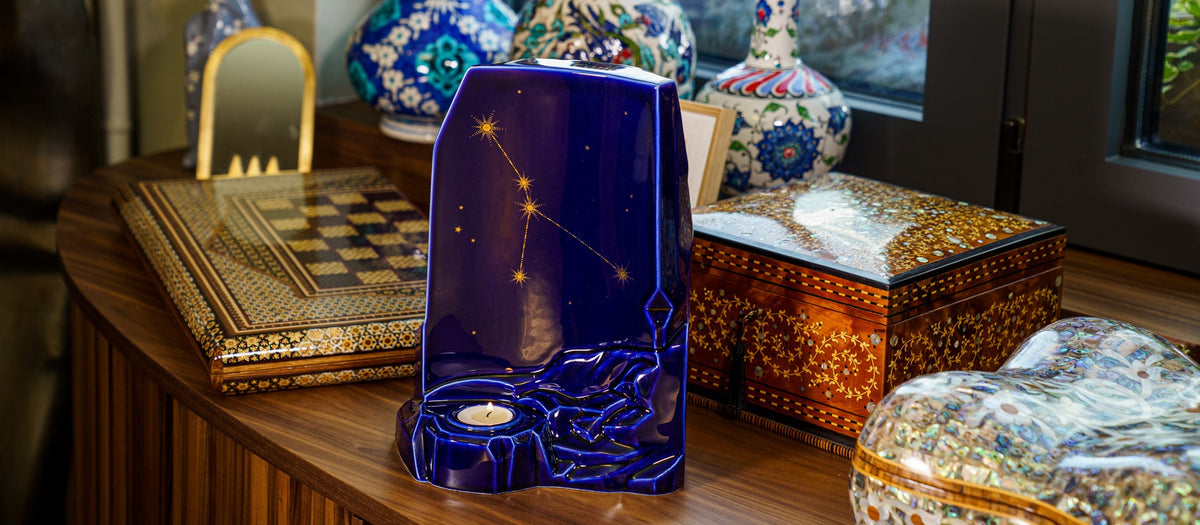 Zodiac Urn - Handmade Cremation Memorial by Pulvis Art Urns