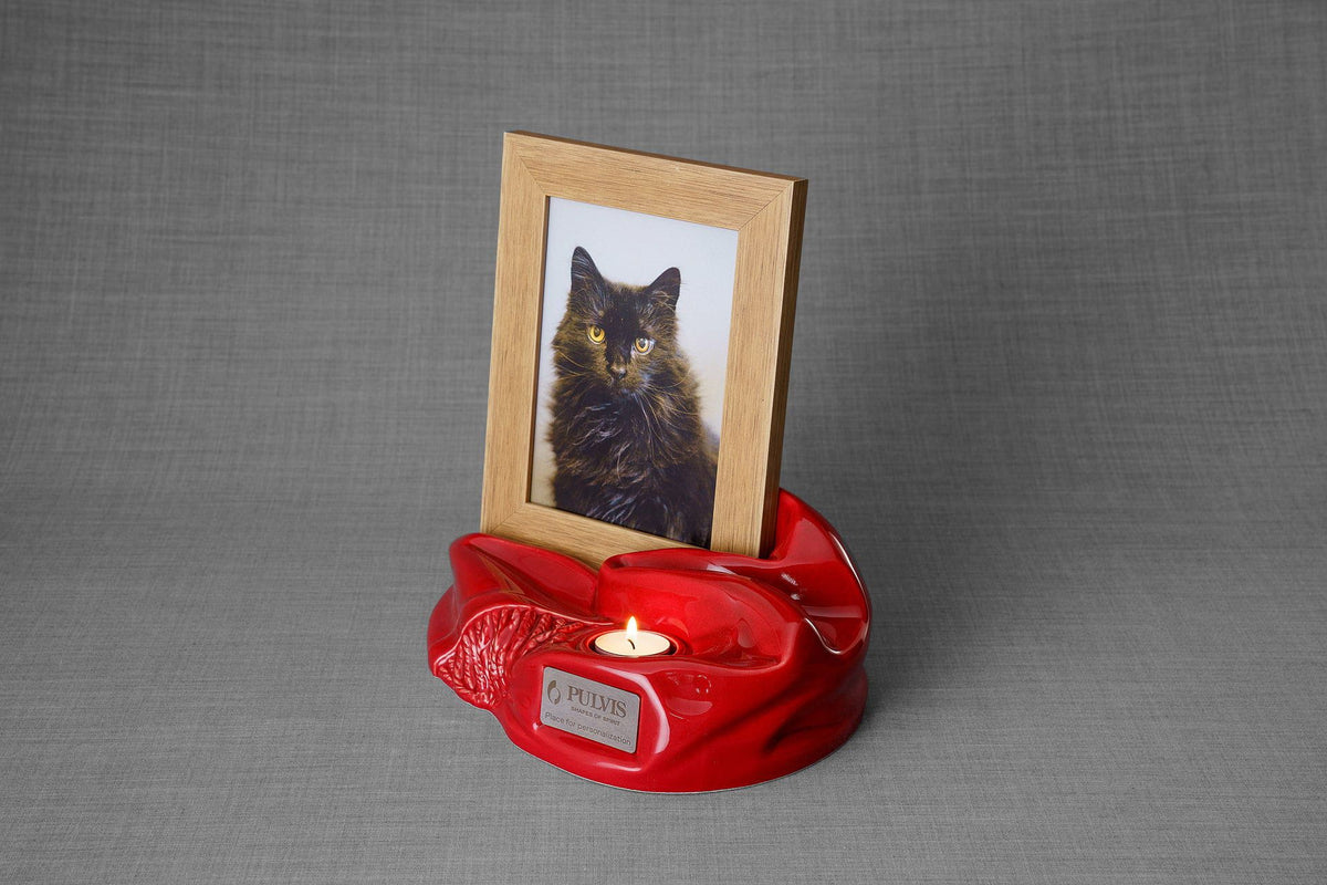 Cremation Urn "Cozy" - Glossy Red | Handcrafted Picture Frame Urn