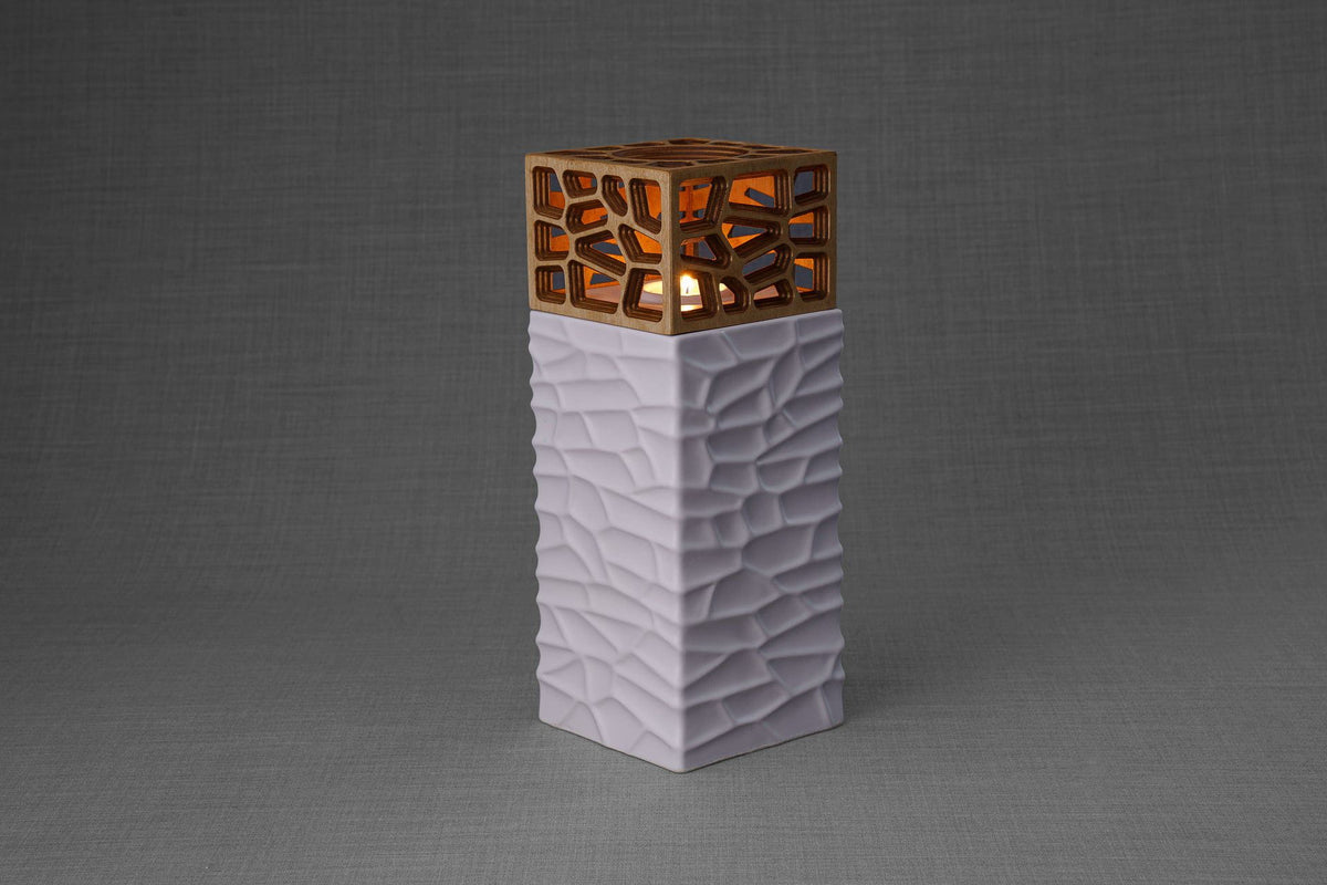 "Everlasting Flame" Cremation Urn for Ashes - White Matte | Ceramic Ur