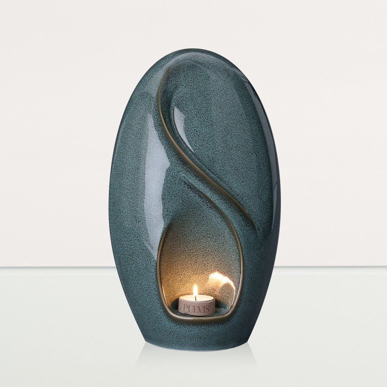 Eternity - Handmade Cremation Urn for Ashes - Oily Green Melange ...