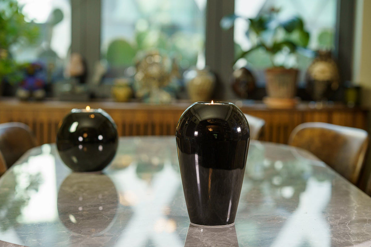 Memorial Cremation Urn "Serenity" - Large | Lamp Black | Ceramic Urn