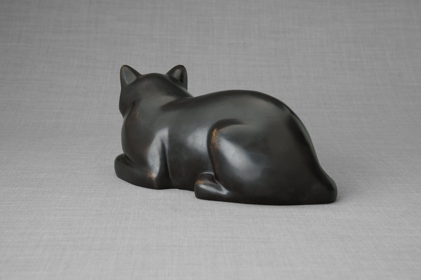 Cast Bronze Cat Urn "At Rest" | Dark Matte Patina | Bronze | Pet Urn