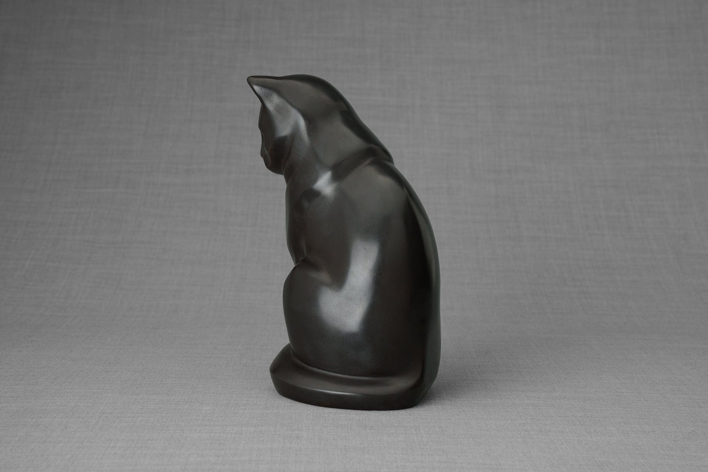 Cast Bronze Cat Urn Neko | Dark Matte Patina | Cast Bronze | Pet Urn